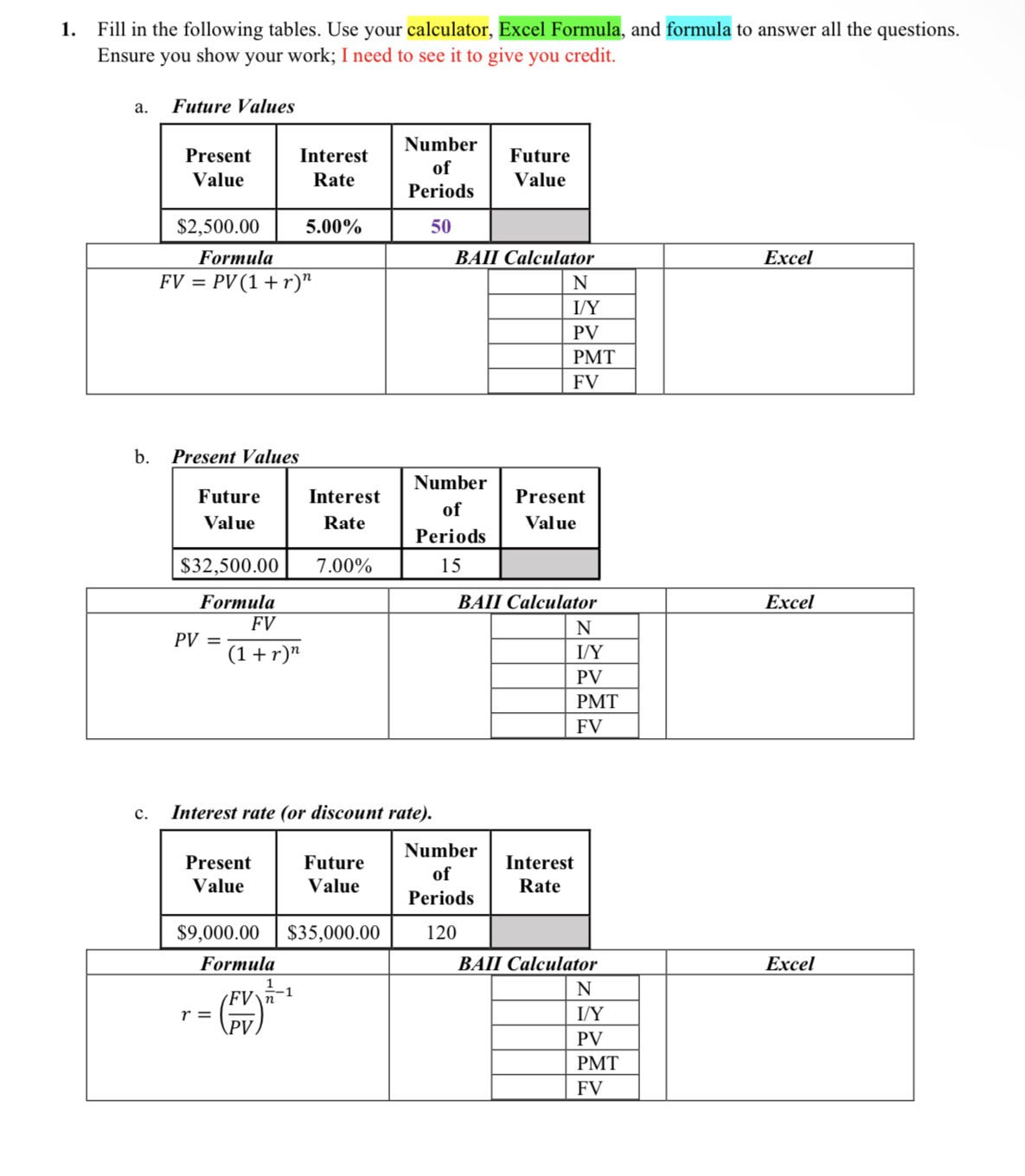 Solved Fill in the following tables. Use your calculator, | Chegg.com