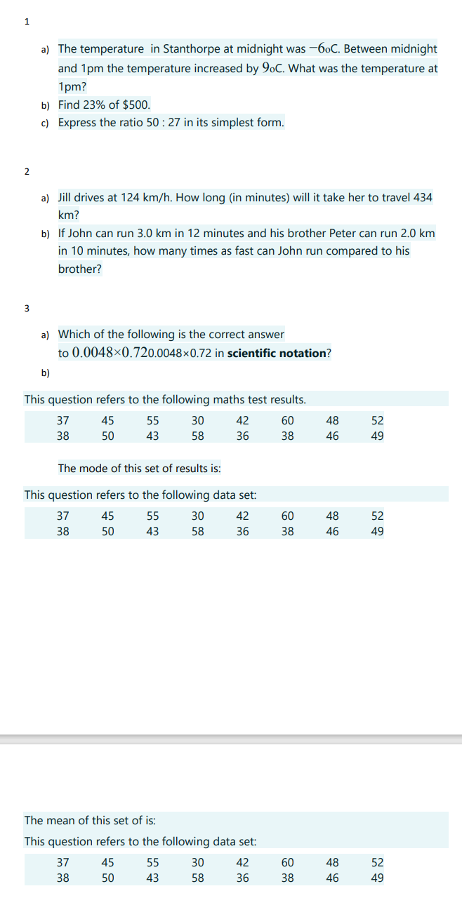 Solved a) The temperature in Stanthorpe at midnight was | Chegg.com