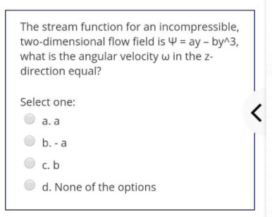 Solved The stream function for an incompressible, | Chegg.com