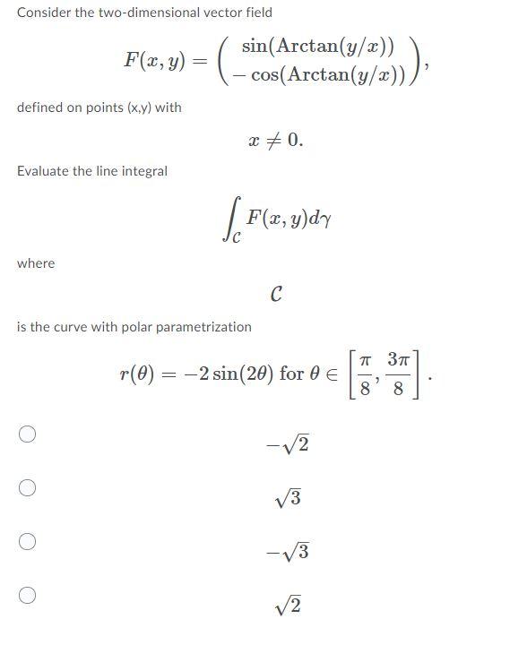 Solved F(x, y) = (. 2) Consider the two-dimensional vector | Chegg.com