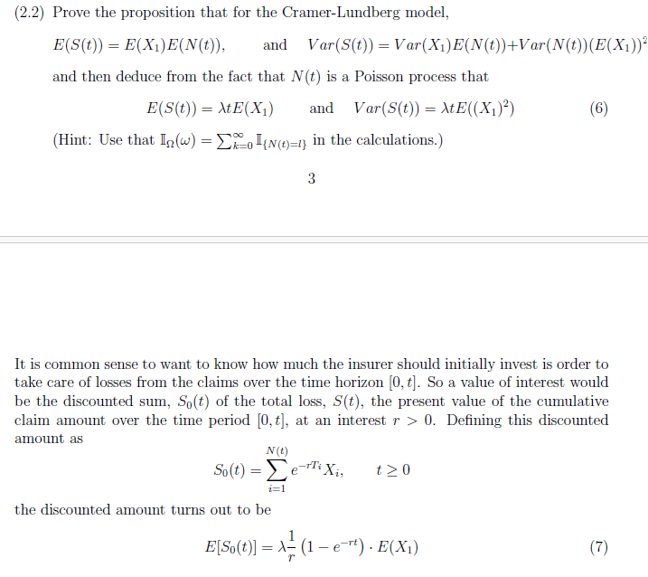 Solved (2.2) ﻿Prove the proposition that for the | Chegg.com