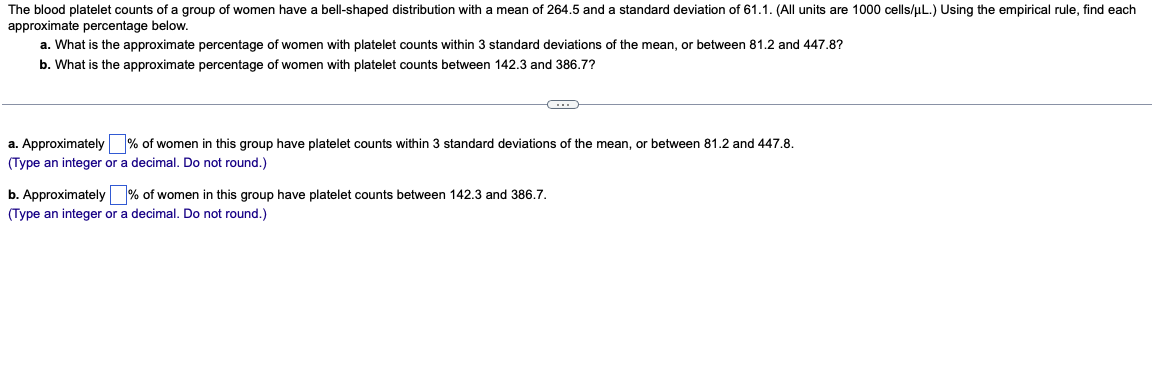 Solved Approximate Percentage Below A What Is The