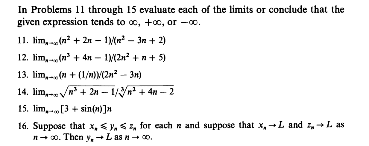 In Problems 11 through 15 evaluate each of the limits | Chegg.com