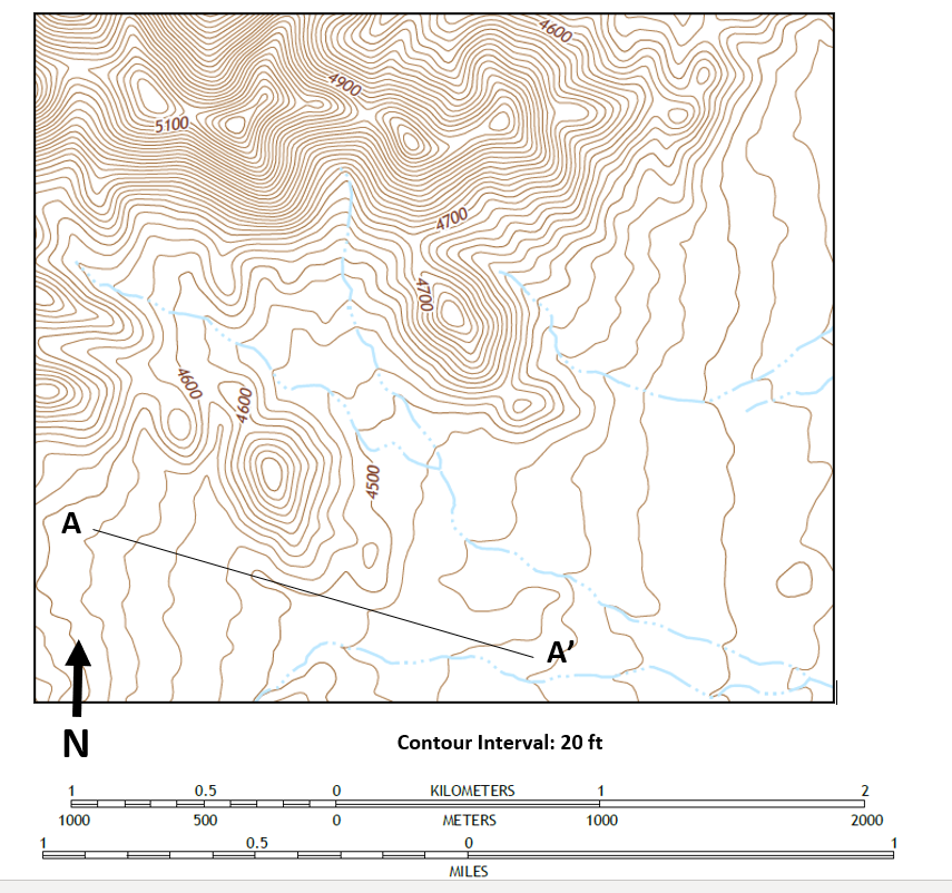 Solved a) Determine the elevations of points A and A’ and | Chegg.com