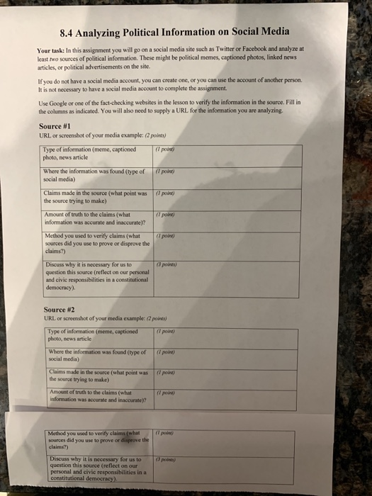 Solved 8.4 Analyzing Political Information on Social Media | Chegg.com