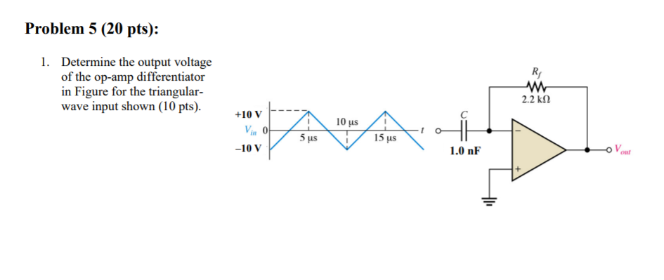 Solved Problem 5 (20 pts): RI 1. Determine the output | Chegg.com