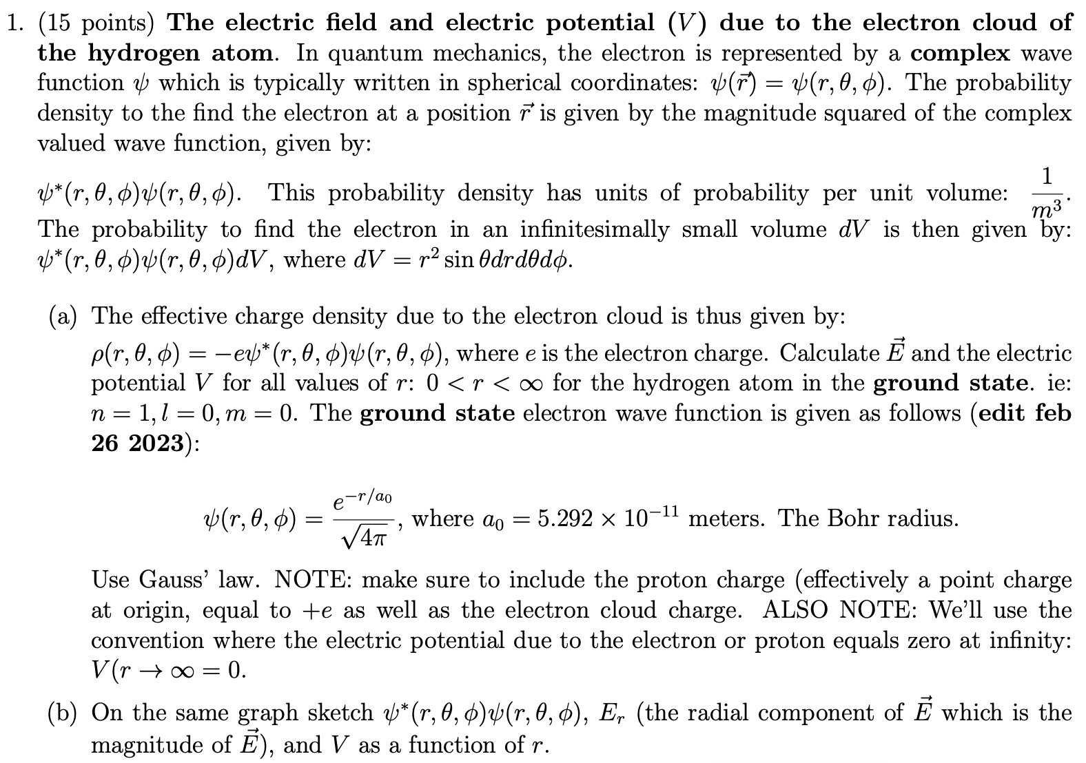 (15 ﻿points) ﻿The electric field and electric | Chegg.com