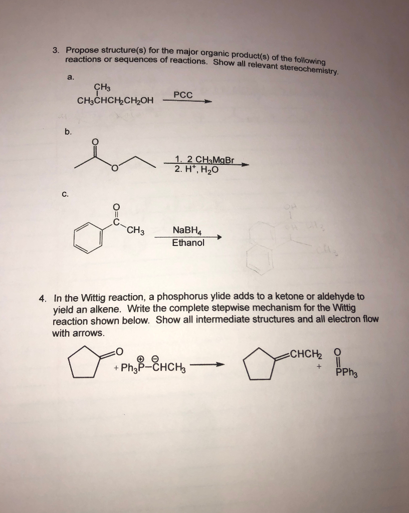 Solved 3. Propose structure(s) for the major organic | Chegg.com