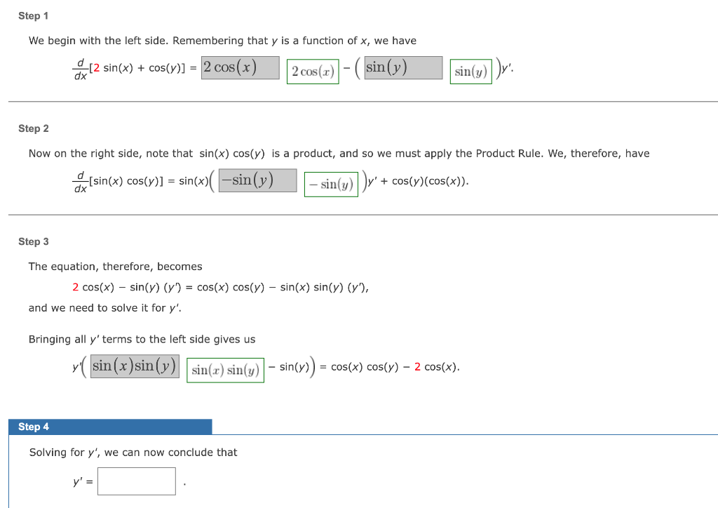 Solved We begin with the left side. Remembering that y is a | Chegg.com