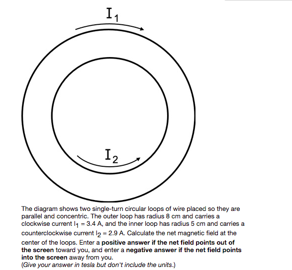 Solved 14 I2 The diagram shows two single-turn circular | Chegg.com