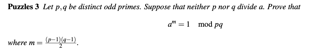 Solved Puzzles 3 Let p,q be distinct odd primes. Suppose | Chegg.com