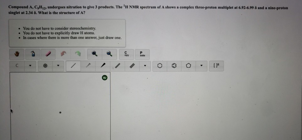 Solved Compound A C9H12 undergoes nitration to give 3 | Chegg.com