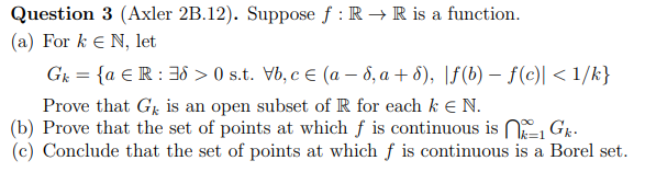 Solved Question 3 (Axler 2B.12). Suppose f:R→R is a | Chegg.com