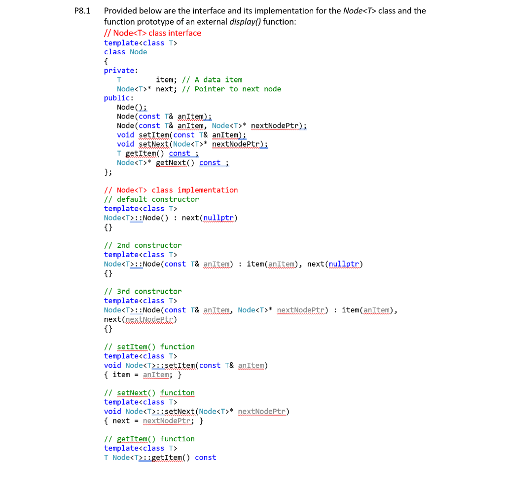 P8.1 Provided below are the interface and its | Chegg.com