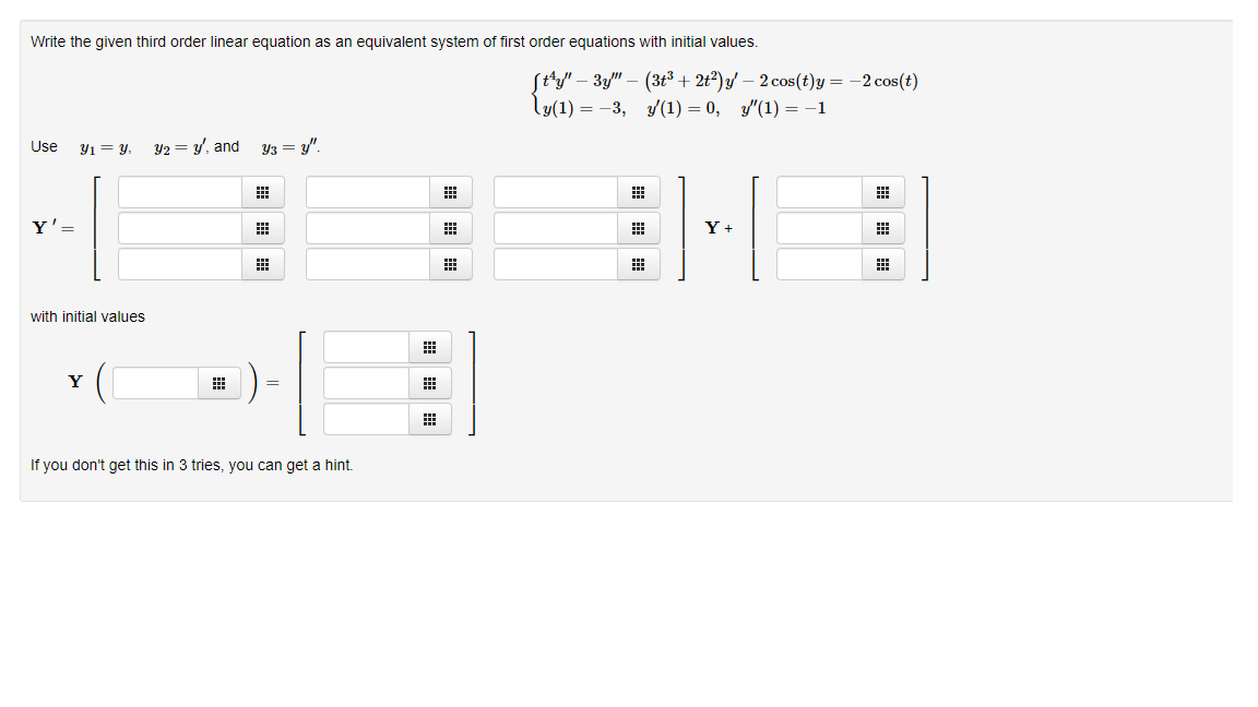 Solved Write The Given Third Order Linear Equation As An