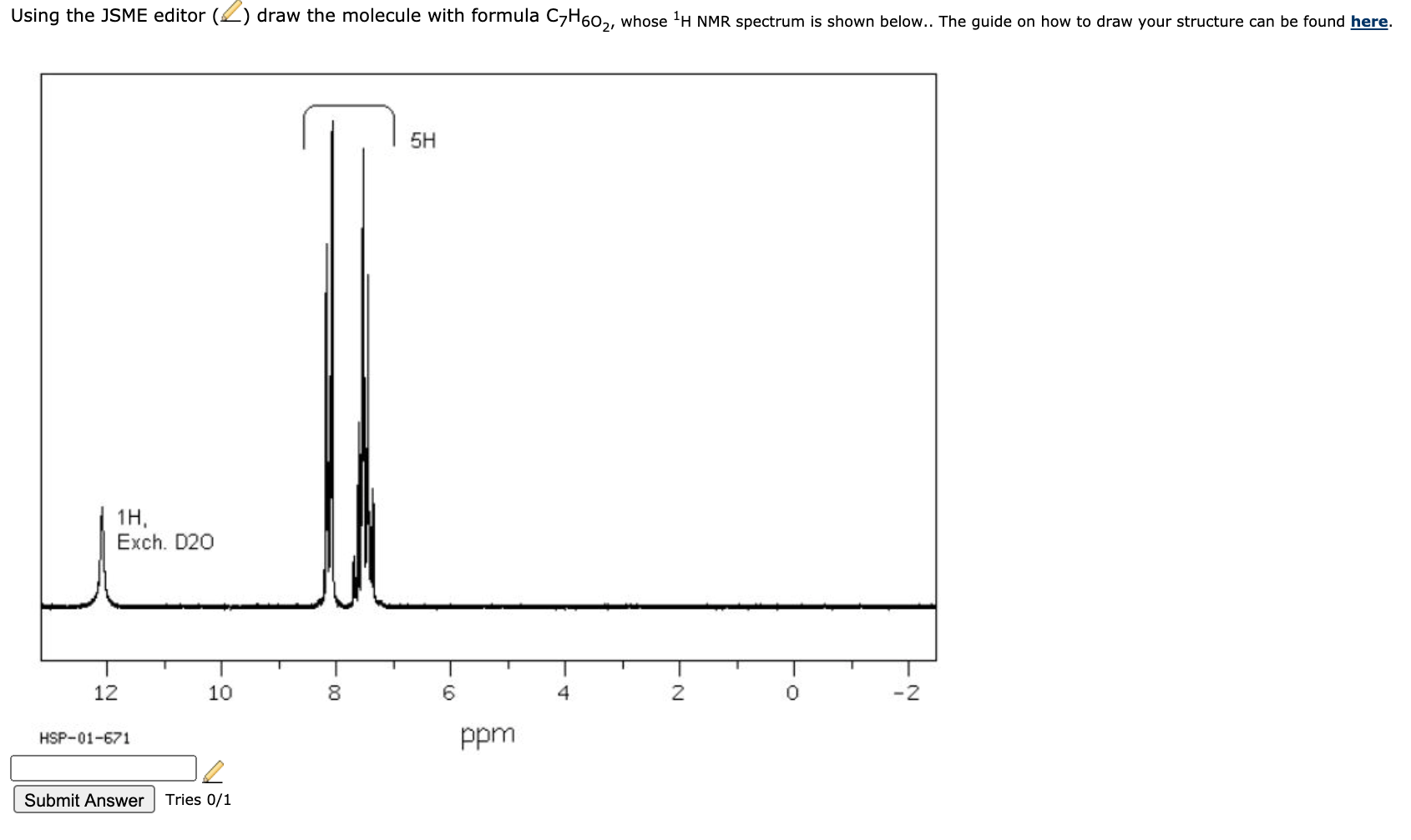 Solved Using the JSME editor draw the molecule with formula | Chegg.com