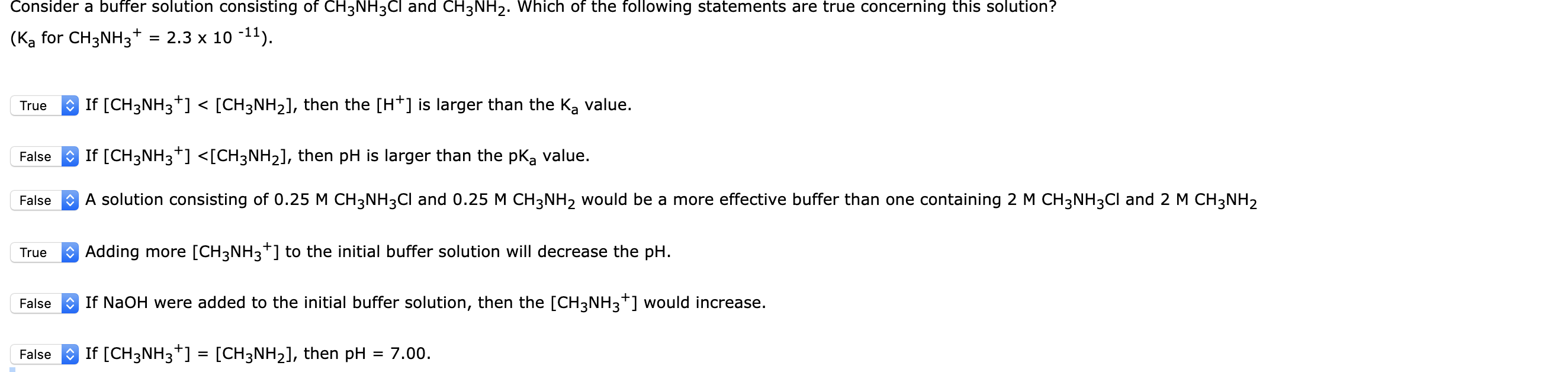 Solved Consider a buffer solution consisting of CH3NH3Cl and | Chegg.com