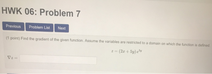Solved HWK 06: Problem 7 Previous Problem List Next (1 | Chegg.com