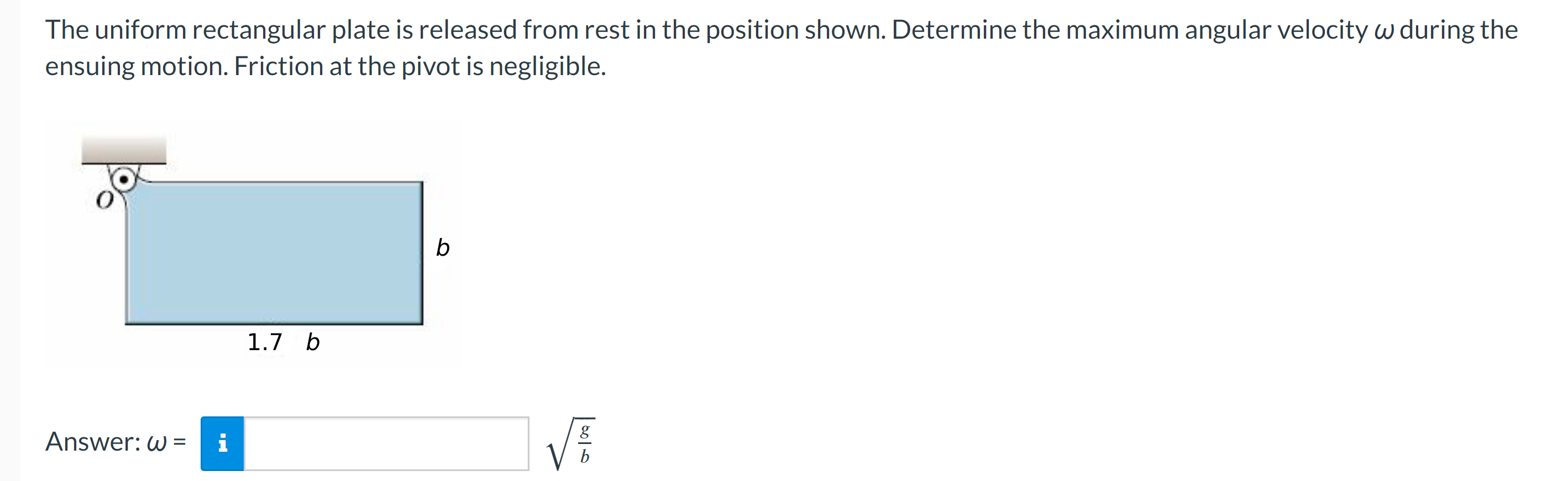 Solved The uniform rectangular plate is released from rest | Chegg.com