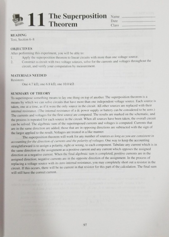 Solved The Superposition Name 11 Theorem Date Class READING | Chegg.com