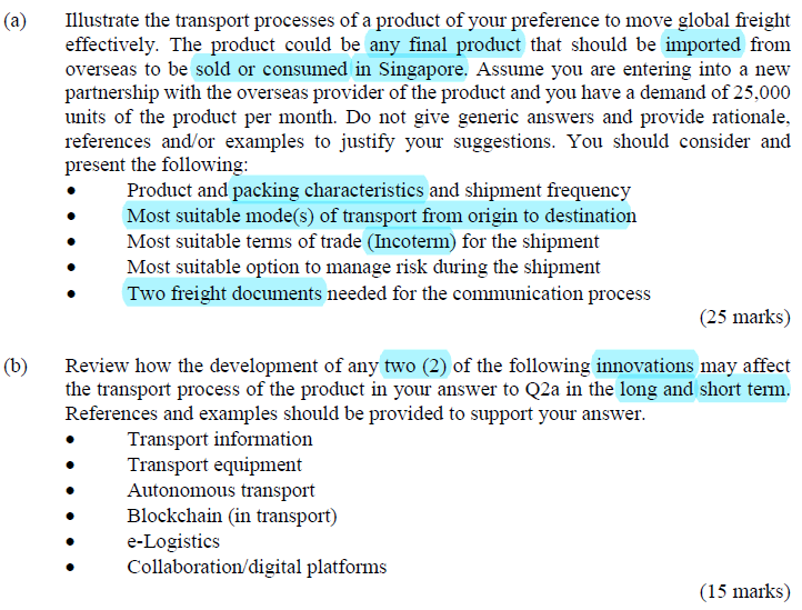 Solved a) Illustrate the transport processes of a product of | Chegg.com
