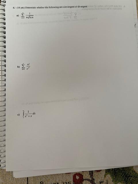 Solved 5 (18 pts) Determine whether the following are | Chegg.com