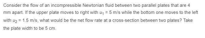 Solved Consider the flow of an incompressible Newtonian | Chegg.com