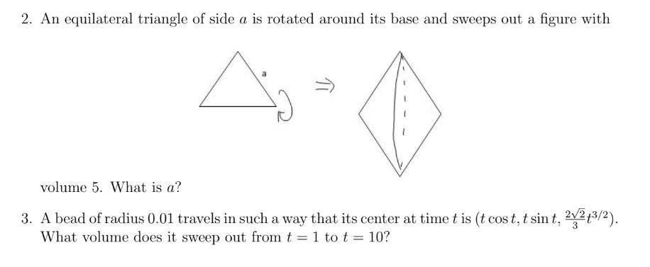 Solved An equilateral triangle of side a ﻿is rotated around | Chegg.com