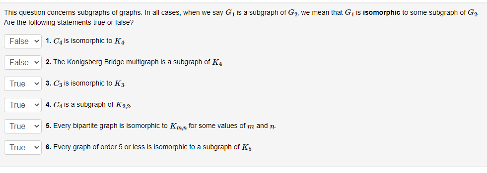 Solved This question concerns subgraphs of graphs. In all | Chegg.com