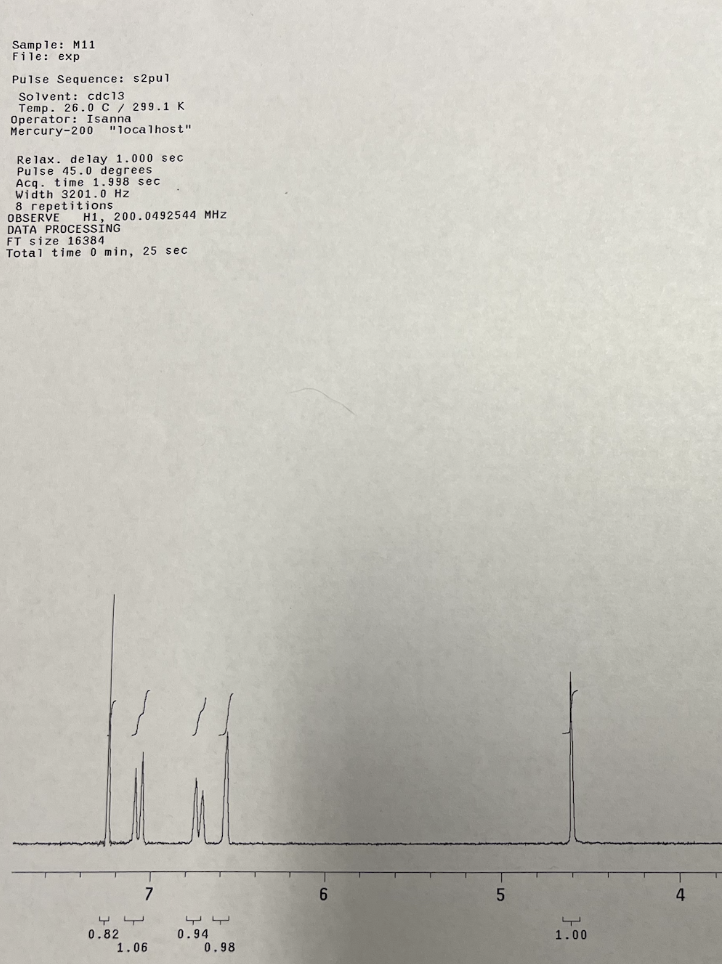 Solved Samp 1e: M11 file: exp Pulse Sequence: s2pu1 Solvent: | Chegg.com