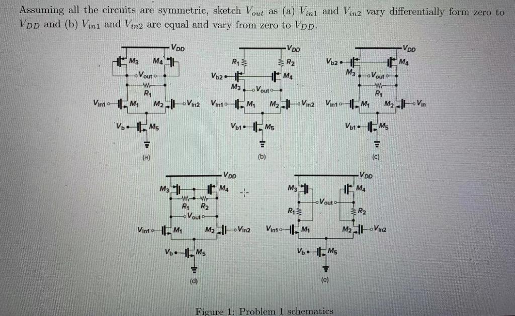 Solved Assuming all the circuits are symmetric, sketch Vout | Chegg.com
