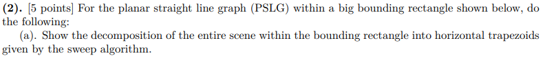 (2). [5 points] For the planar straight line graph | Chegg.com