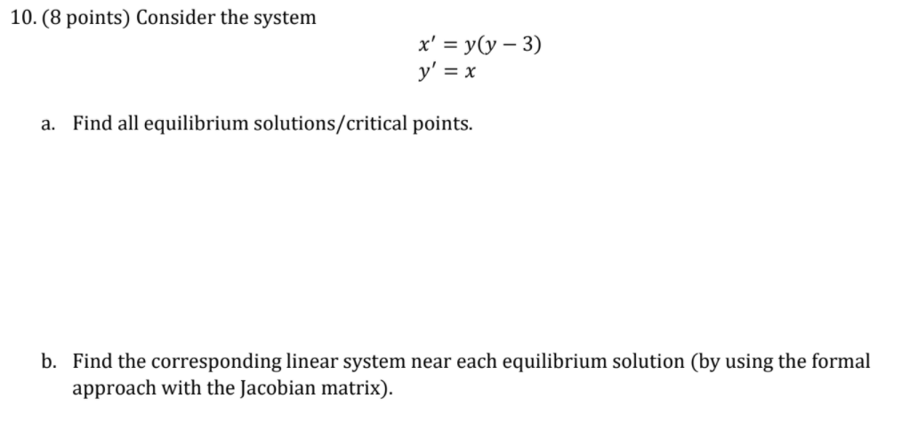 Solved c. Classify each equilibrium solution. Is each stable | Chegg.com