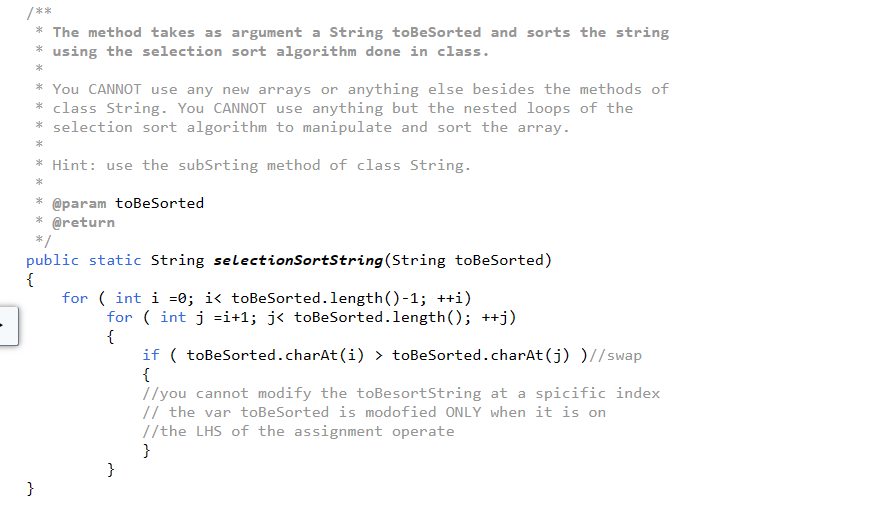 Solved ??****The method takes as argument a String | Chegg.com