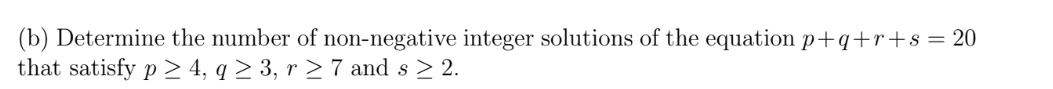 Solved (b) Determine the number of non-negative integer | Chegg.com