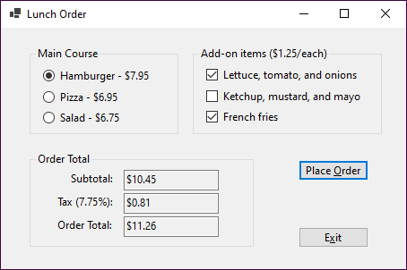 Solved Process lunch orders In this exercise, you’ll | Chegg.com