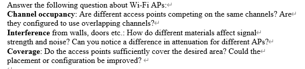 Solved Answer the following question about Wi-Fi APs: | Chegg.com