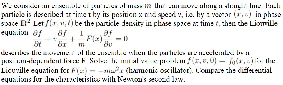 Solved = 0 We consider an ensemble of particles of mass m | Chegg.com