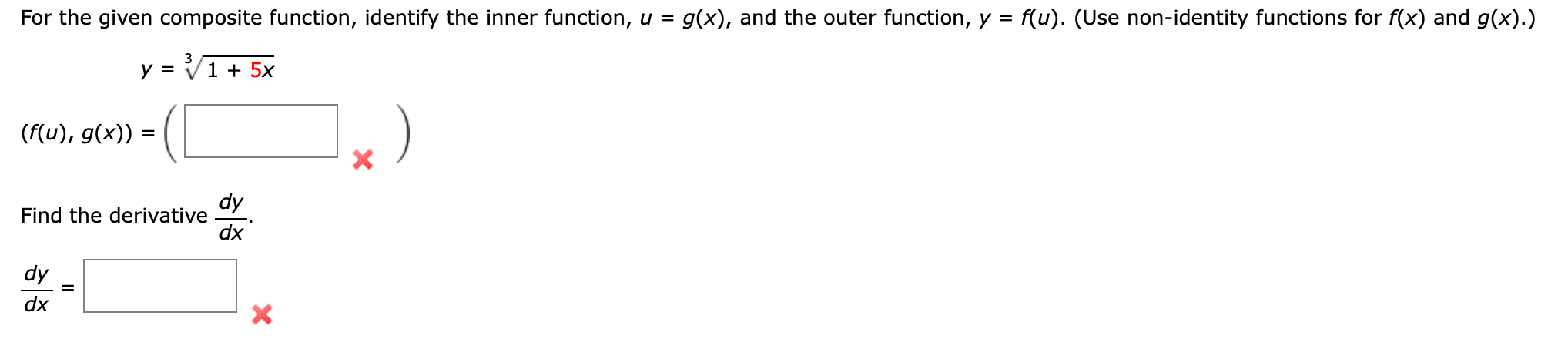 Solved For the given composite function, identify the inner | Chegg.com