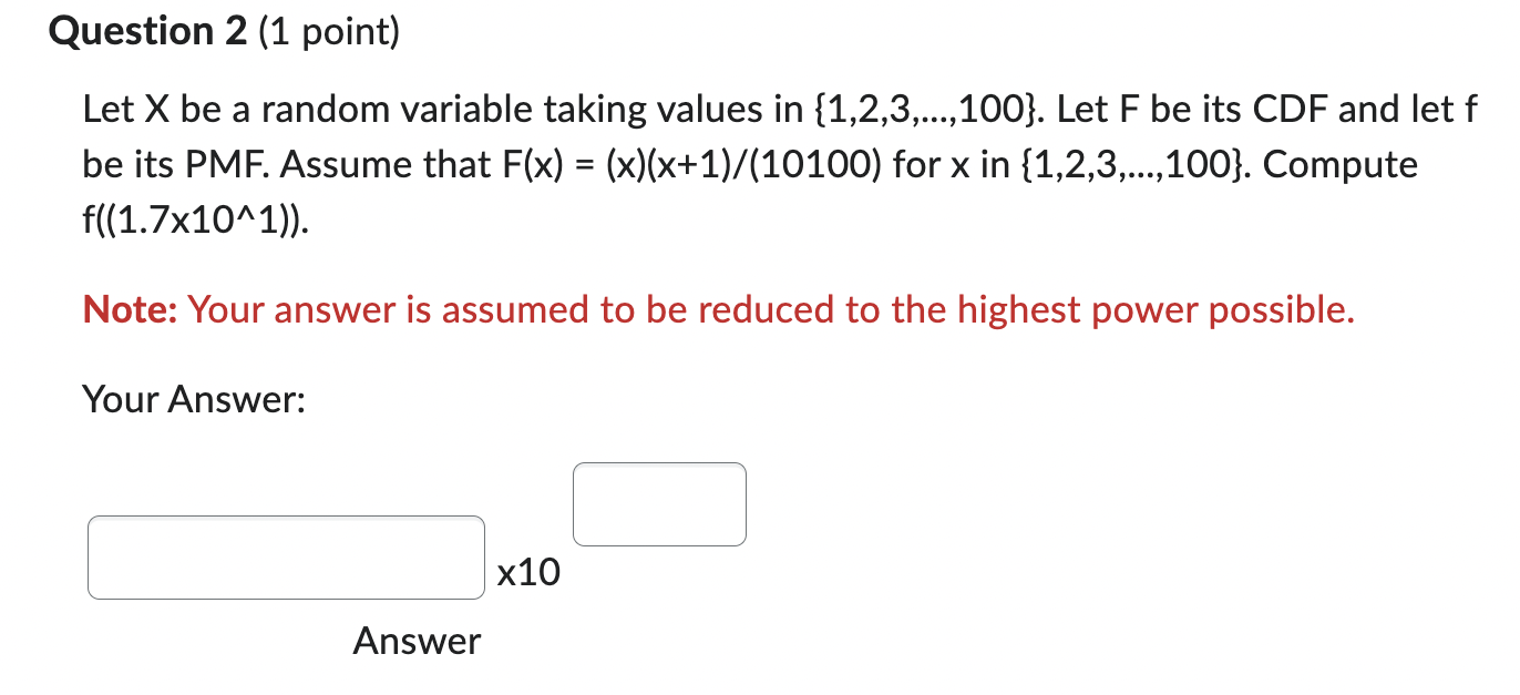 Solved Let X Be A Random Variable Taking Values In 