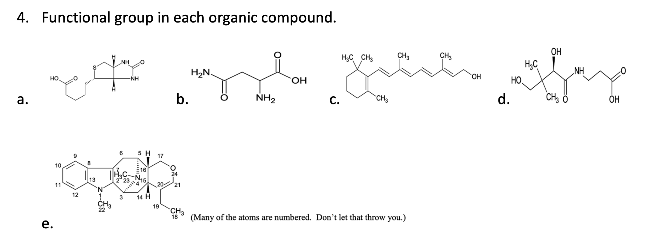 Solved 4. Functional group in each organic compound. H NH OH | Chegg.com