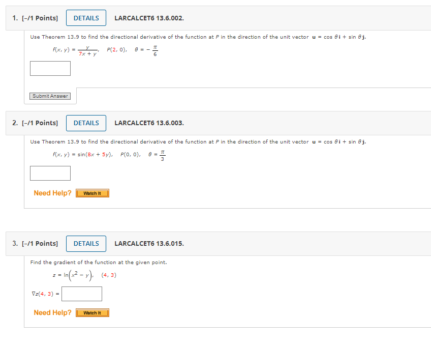 Solved 1. [-/1 Points) DETAILS LARCALCET6 13.6.002. Use | Chegg.com