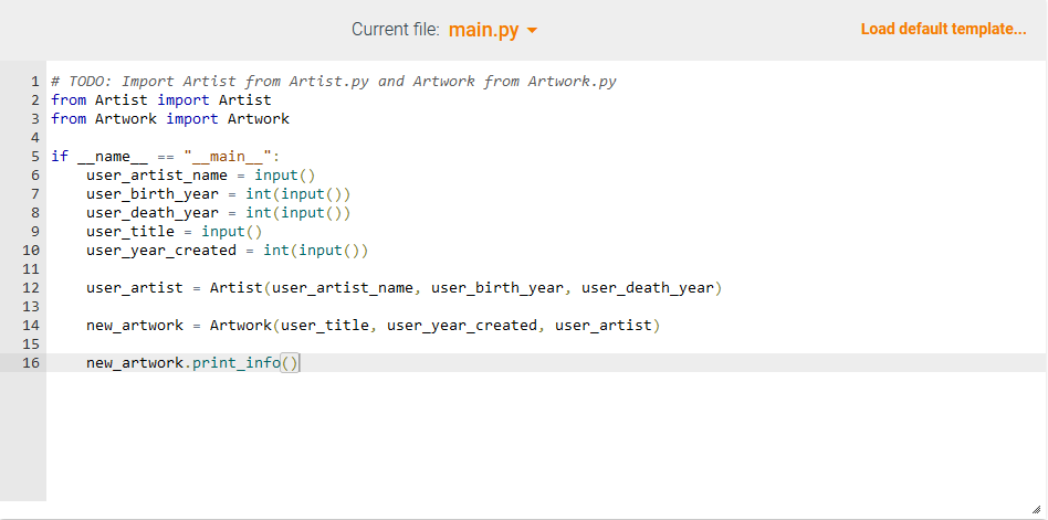 Solved 10.8 LAB: Artwork label (modules) Define the Artist | Chegg.com