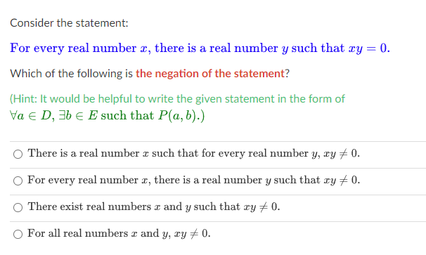 Consider the statement:For every real number x, | Chegg.com