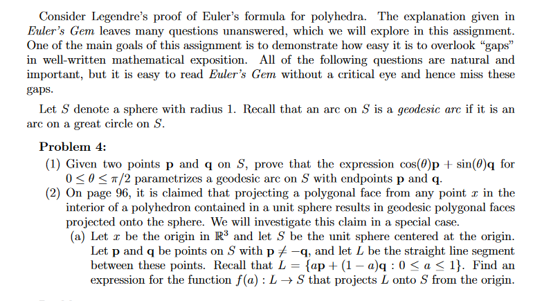 Consider Legendre's proof of Euler's formula for | Chegg.com