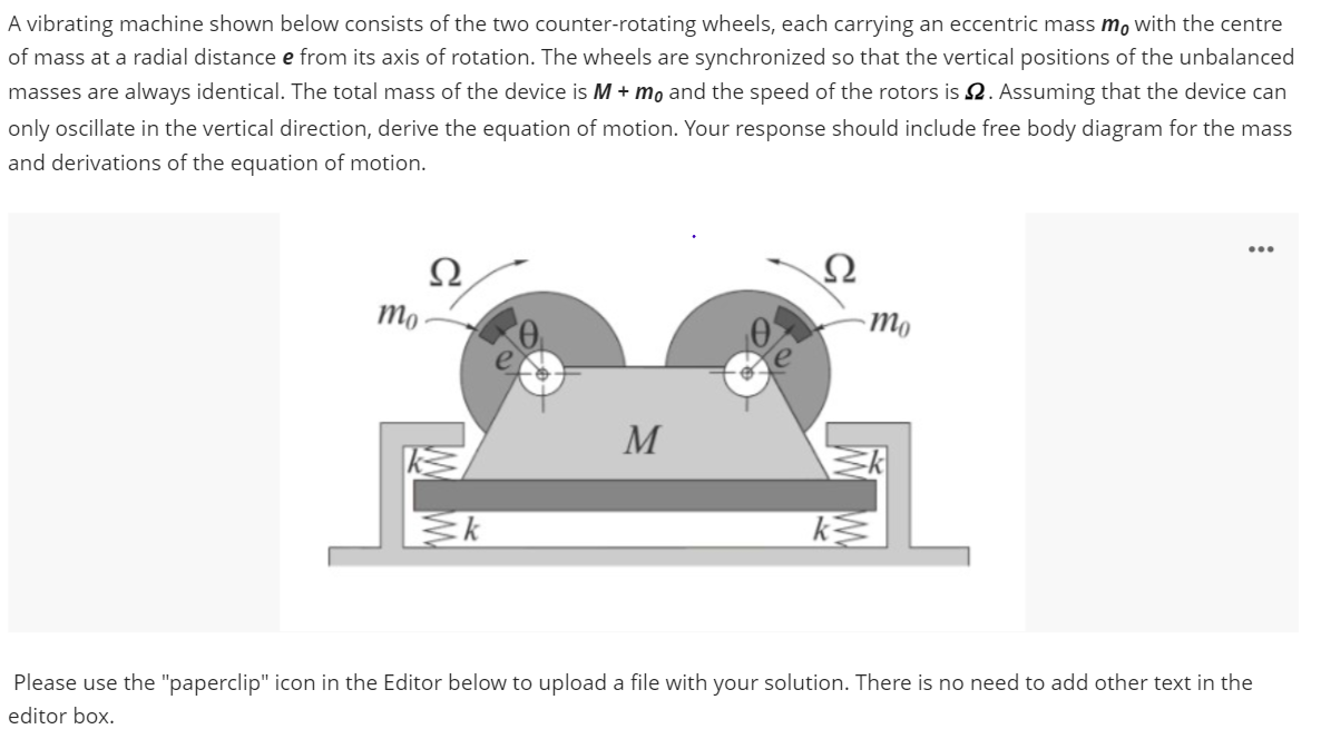 Solved A vibrating machine shown below consists of the two | Chegg.com
