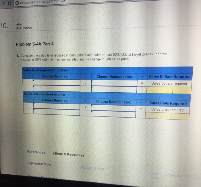 Solved Exercise 5-11 Income reporting and break-even | Chegg.com