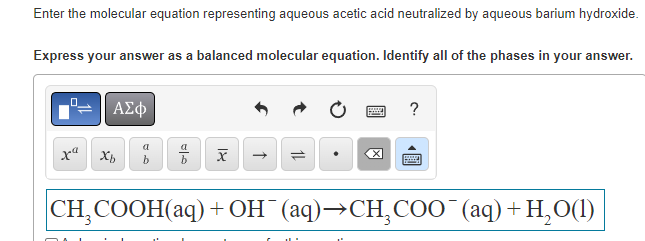 Solved Enter the molecular equation representing aqueous | Chegg.com
