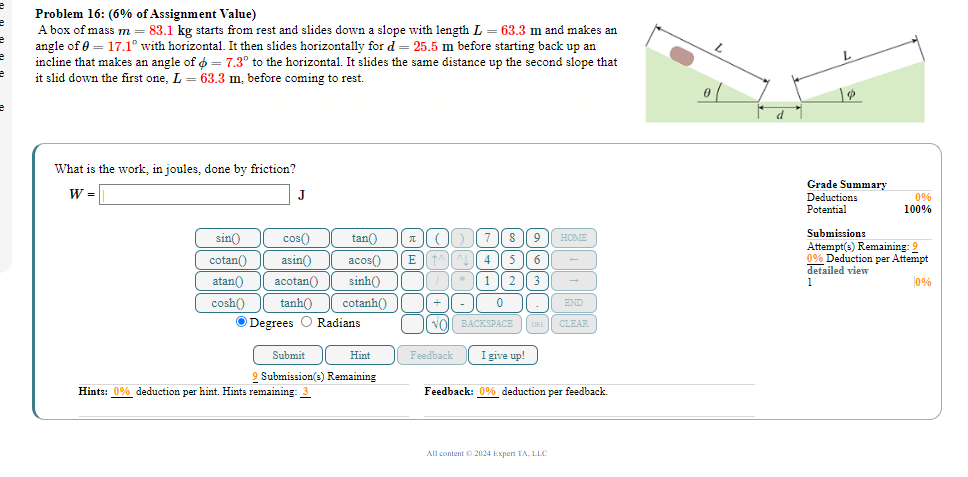 Problem 16: (6% of ﻿Assignment Value)A box of ﻿mass | Chegg.com