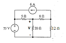 Solved Using the superposition theorem, find the voltage V | Chegg.com